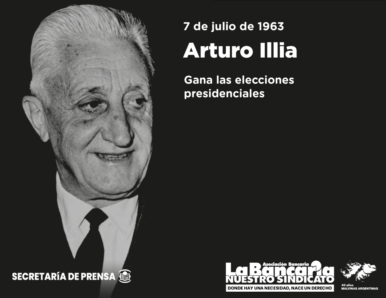 7 DE JULIO DE 1963. Arturo Illia gana las elecciones presidenciales ...
