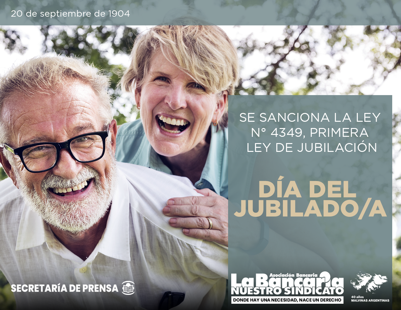 20 de septiembre. DÍA DEL JUBILADO Y JUBILADA – La Bancaria