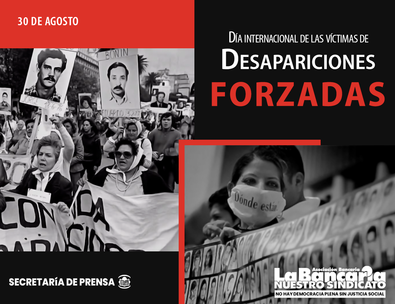30 DE AGOSTO. Día Internacional de las Víctimas de Desapariciones Forzadas – La Bancaria