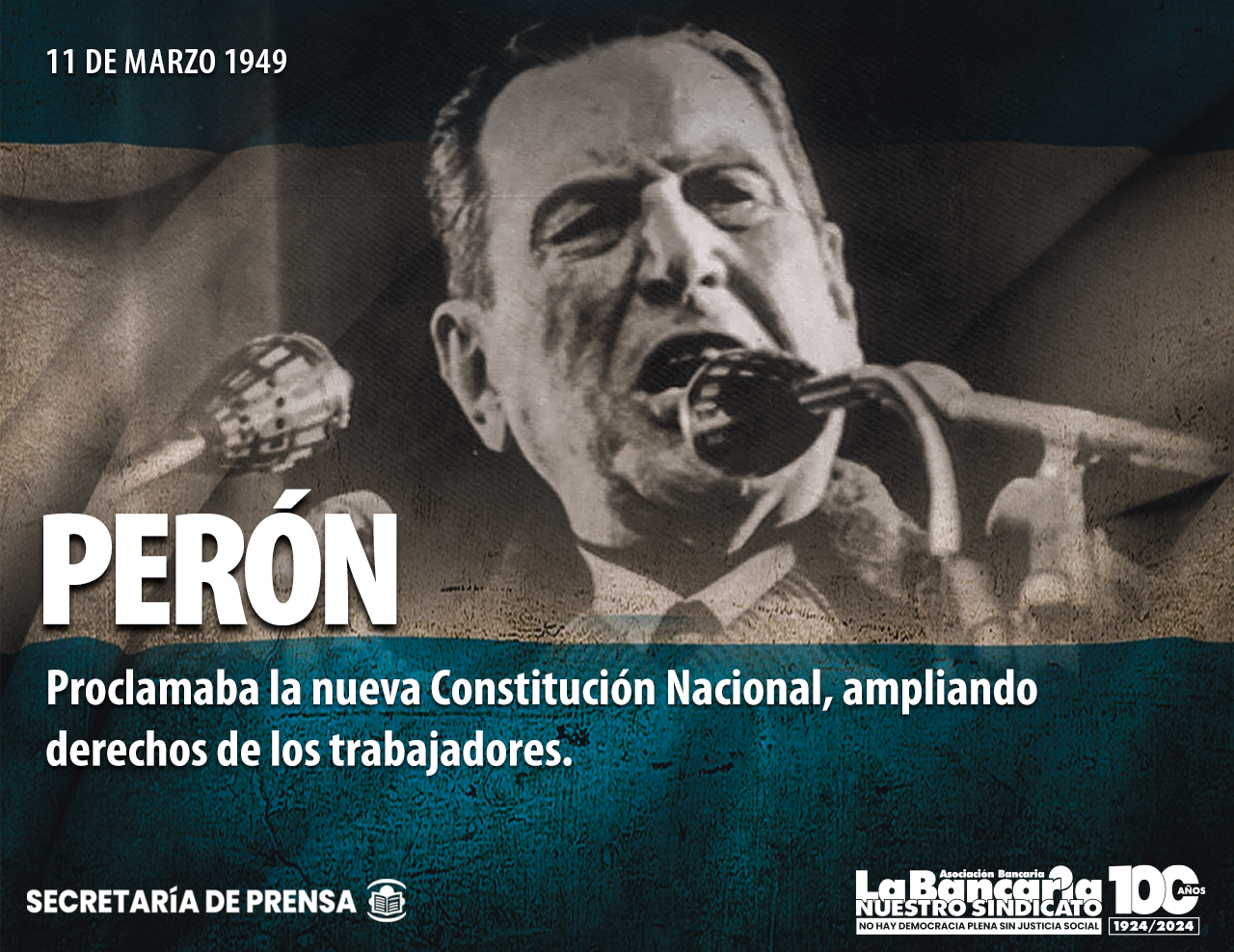 11 DE MARZO 1949. Perón proclama la nueva Constitución Nacional – La ...